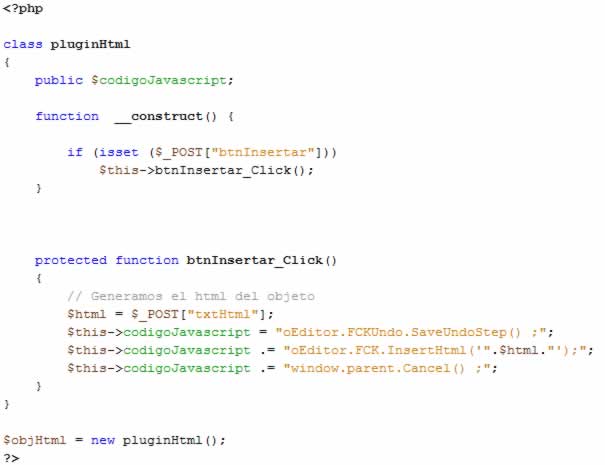 N-Idea. Nuevas Ideas: Plugin "Insertar HTML" para FCKEditor